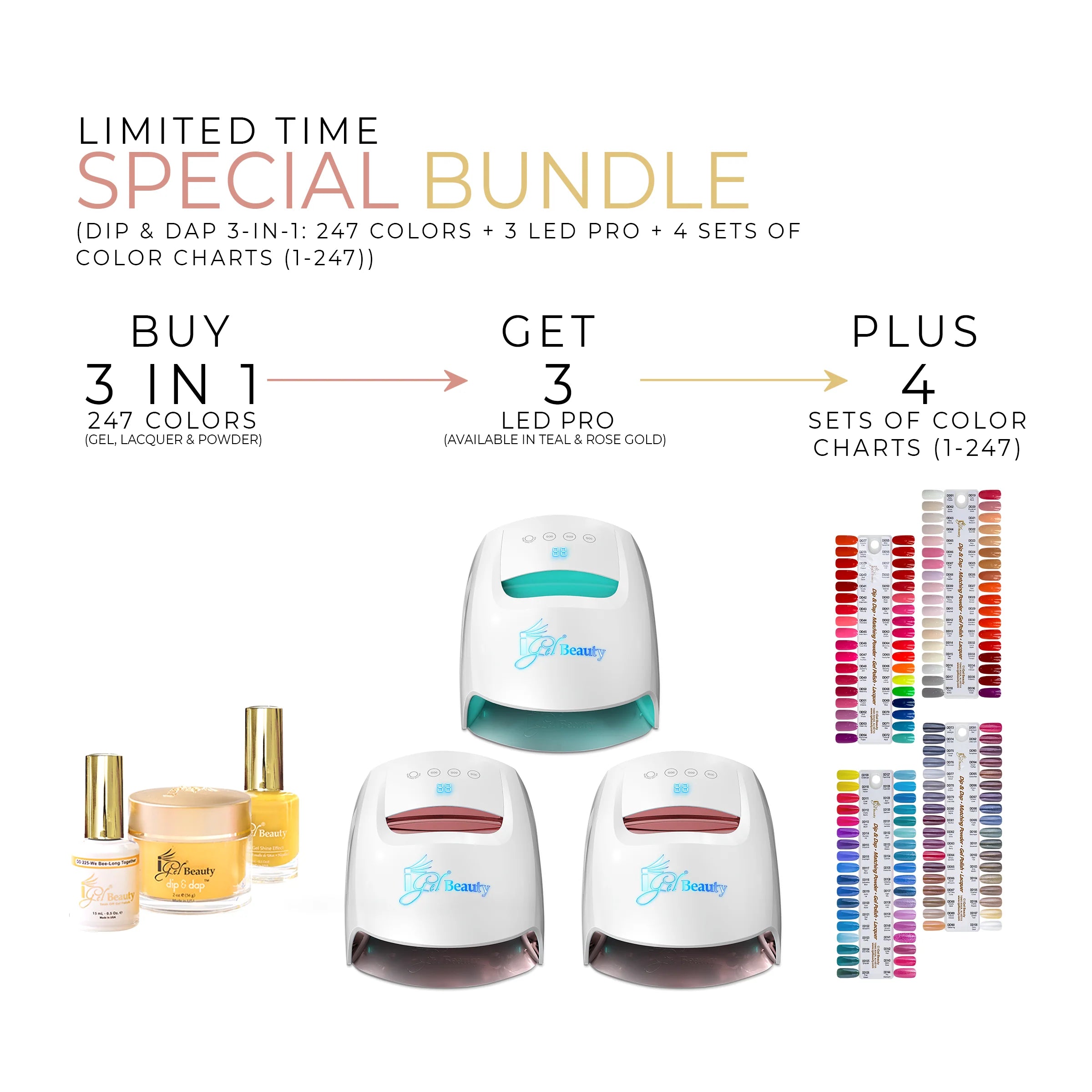 IGEL FULL LINE 247 COLORS - DIP & DAP 3 IN 1 PROFESSIONAL COLLECTION 1