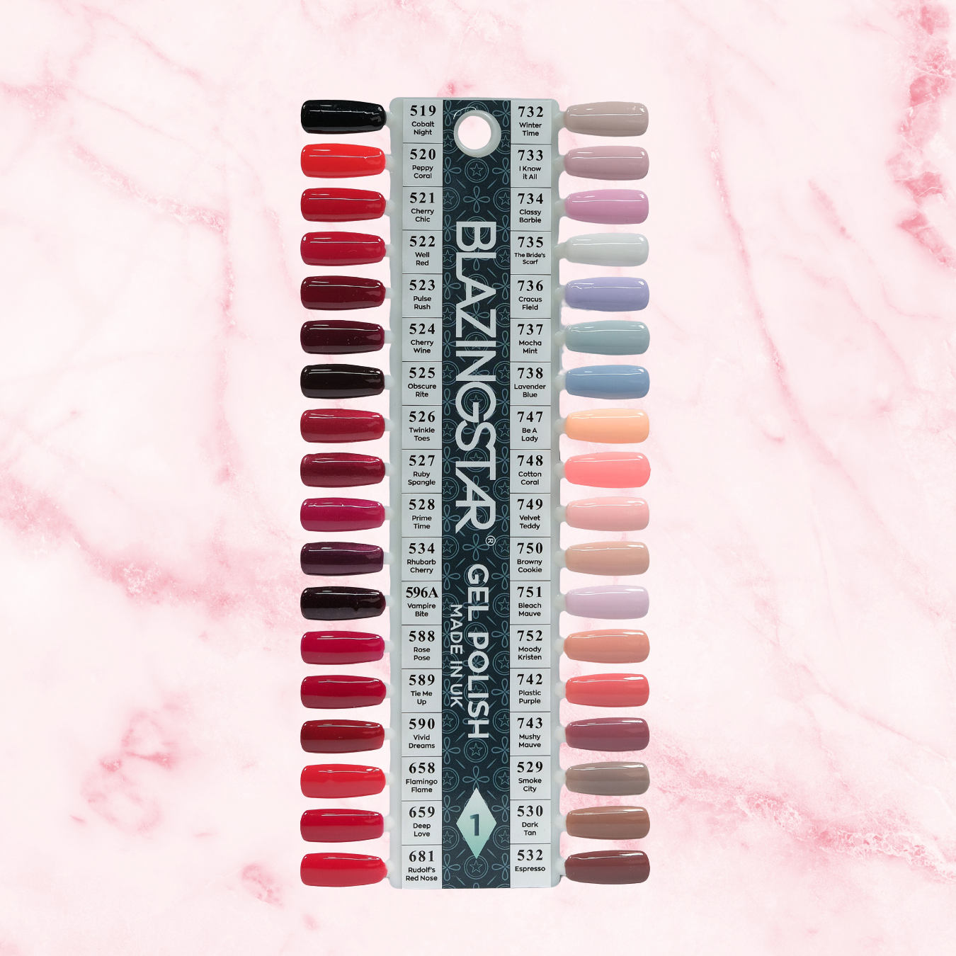 Blazing Star Gel Color Set #01 - FREE Display Color Chart #01